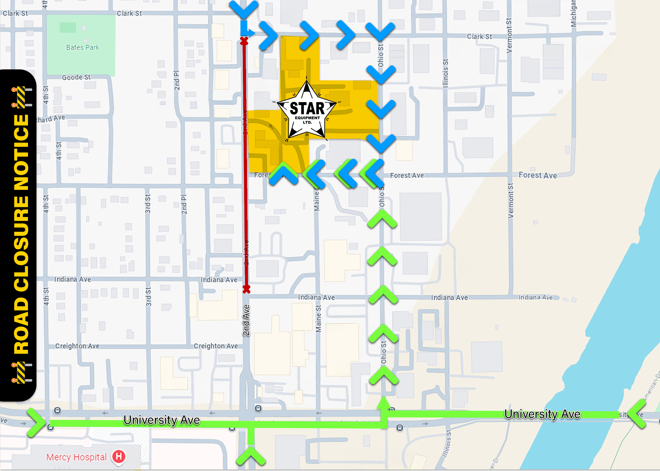 Des Moines Road Closure | Star Equipment Ltd. Iowa